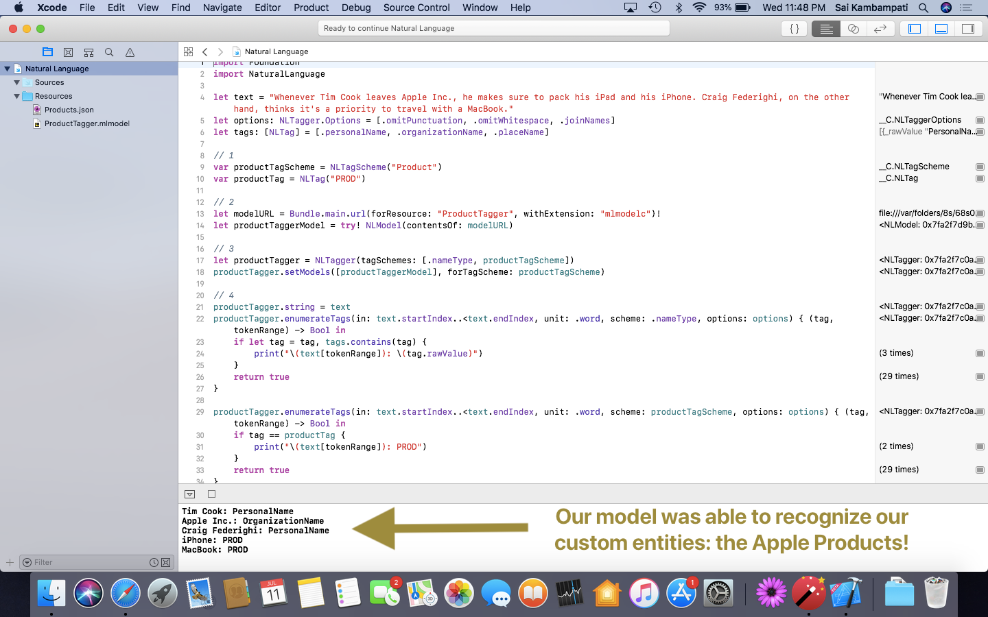 Natural Language in iOS 12: Customizing tag schemes and named entity recognition - Fritz ai