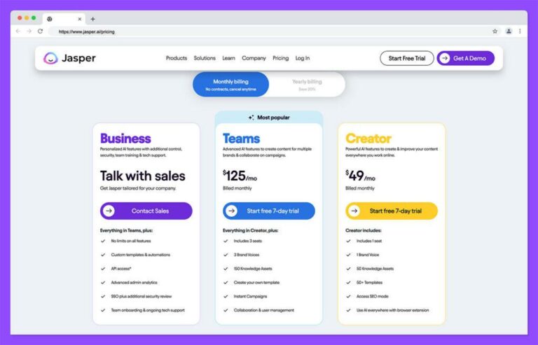Jasper AI Pricing (2024): Costs, Fees & Plan Comparison - Fritz ai